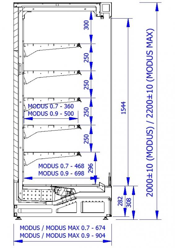 MODUS 1.25/0.7 | Refrigerated wall cabinet (without aggregate) D