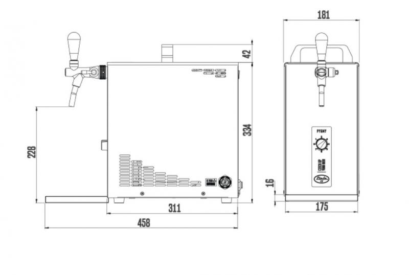 Lindr PYGMY 20/K NEW Green Line | Dry contact one coiled beer cooler ...