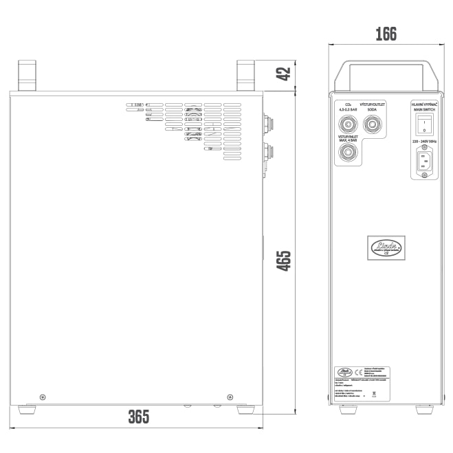 LINDR | Podpultový výrobník sodové vody (200 l) | TCBohemia